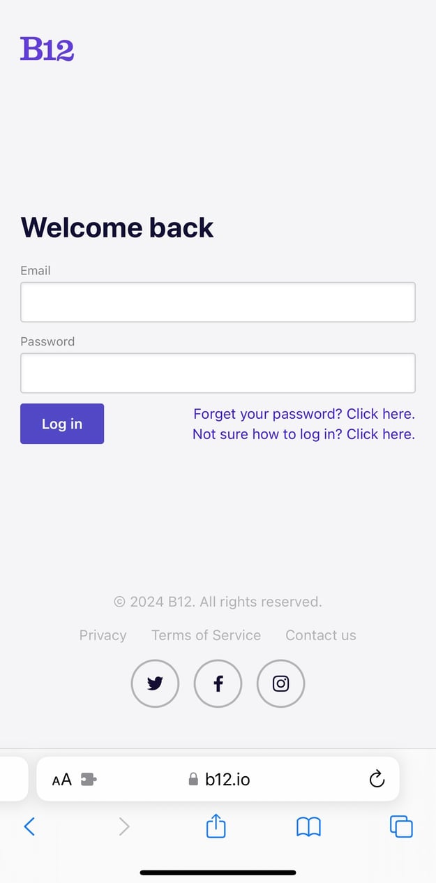 Accessing and editing your B12 site on mobile