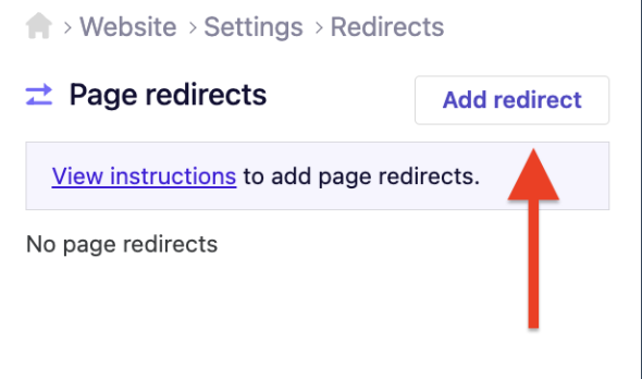 Adding page URL redirects