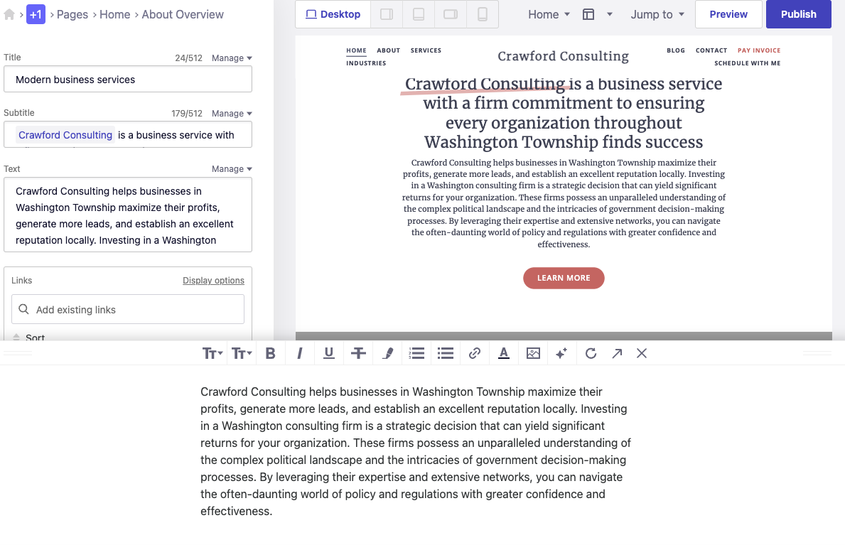 Using the Pop-Out Text Editor