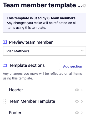 Editing team member pages