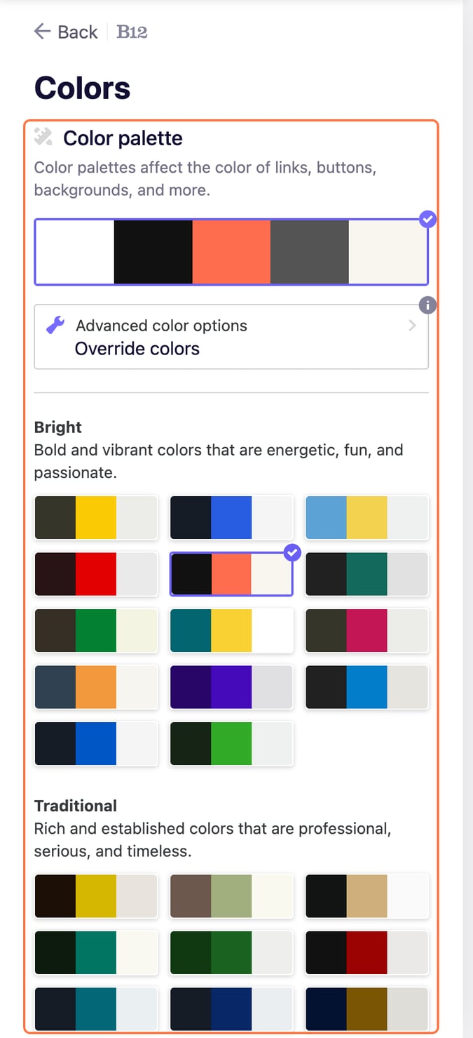 Changing Website Theme, Colors, and Fonts